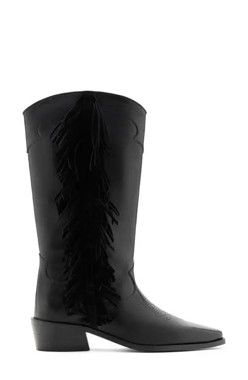 Mango Fringe Leather Boots