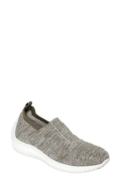 DAVID TATE Stretch Knit Slip-on Sneakers - Taupe
