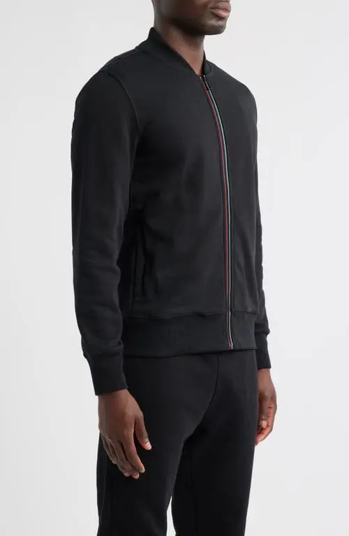 Paul Smith Sports Organic Cotton Zip Sweatshirt - Black