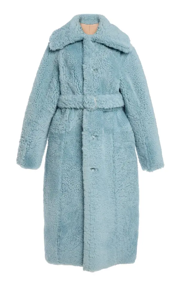 Ulla Johnson Laureline Shearling Coat - Turquoise