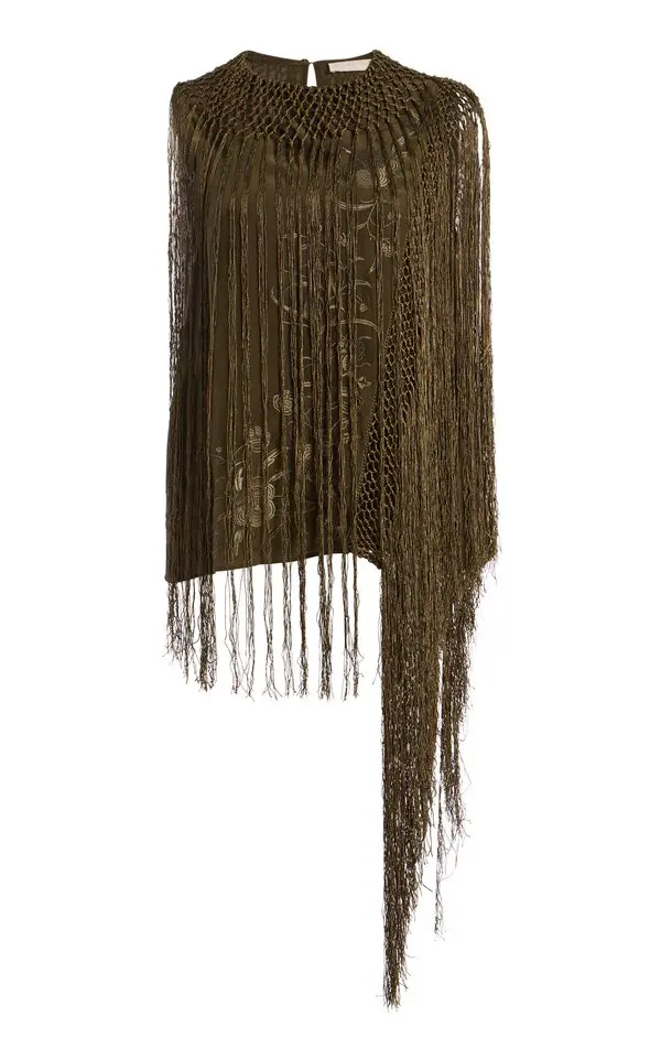 Ulla Johnson Willa Fringe Silk Top