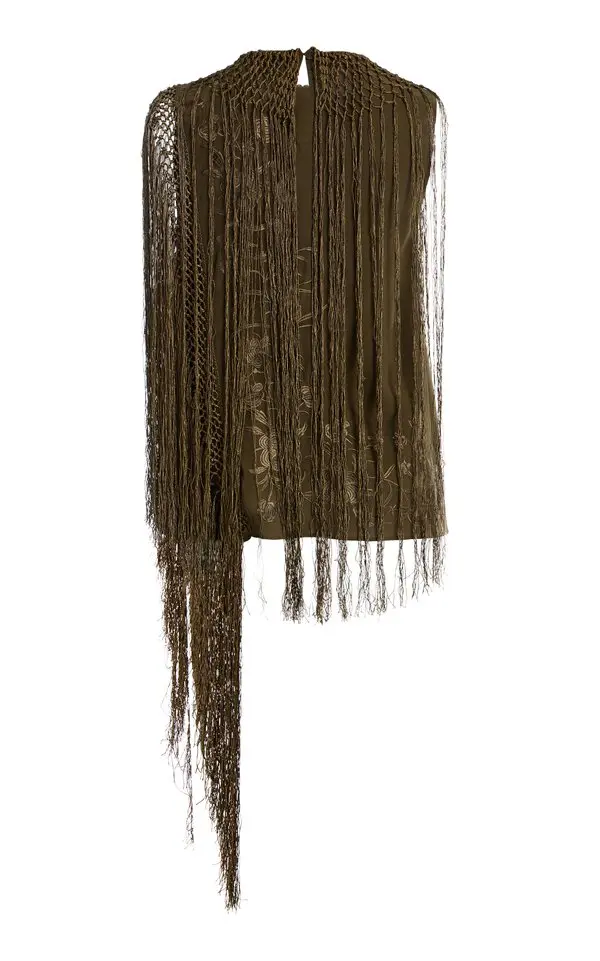 Ulla Johnson Willa Fringe Silk Top