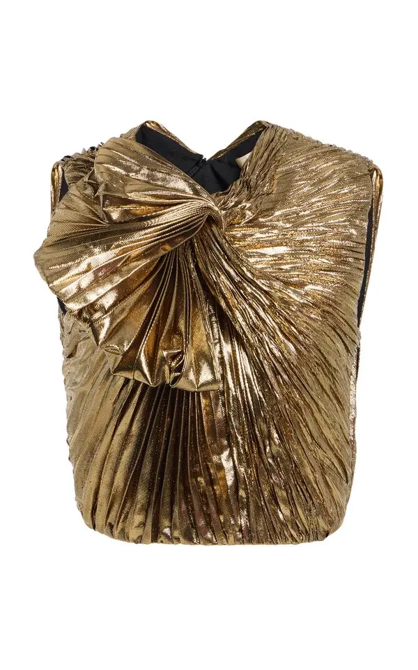 Ulla Johnson Isobel Pleated Metallic Top