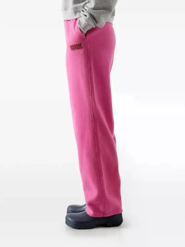 American Vintage Plizzy Logo-detail Track Pants - Pink