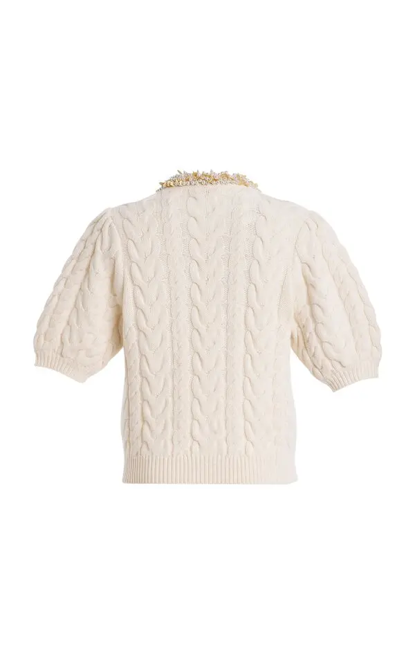 Ulla Johnson Olivia Embellished Wool-cashmere Cardigan - White