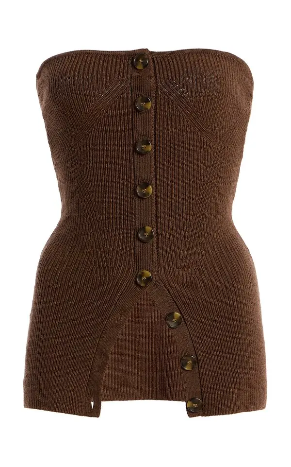 Ulla Johnson Yanni Knitted Wool Top - Brown