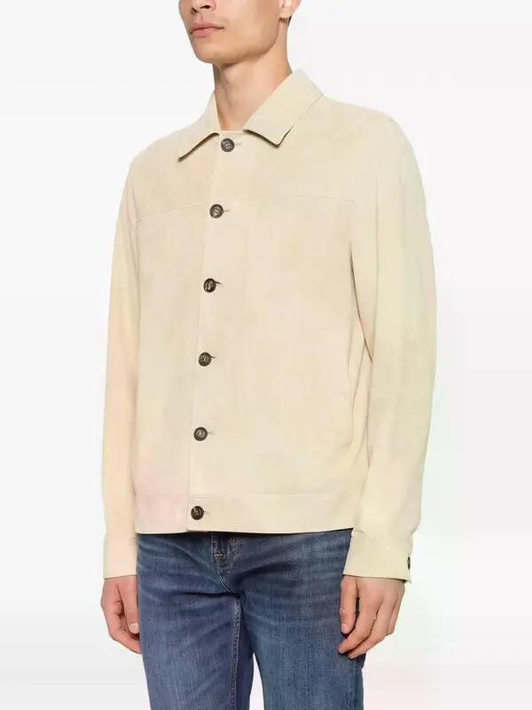 Eleventy Leather Shirt Jacket