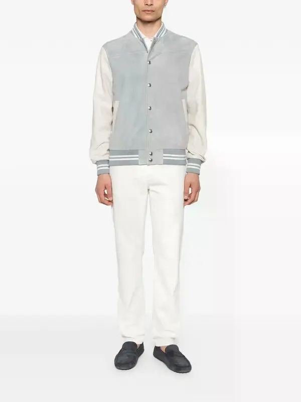 Eleventy Striped Trim Jacket - Blue