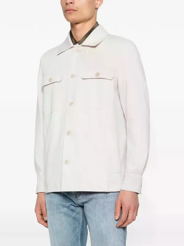 Eleventy Buttoned Shirt Jacket - Grey