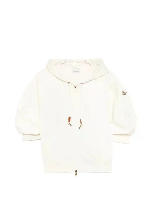 Moncler Hooded Puff-sleeve Jacket - Neutrals