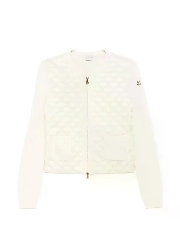 Moncler Quilted Zip Jacket - Neutrals