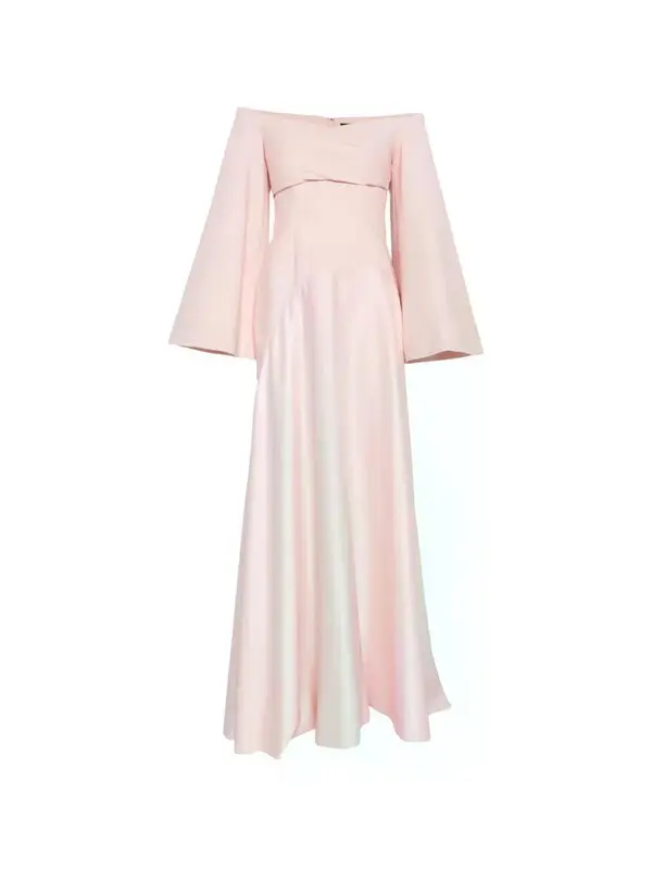 Solace London Rina Flared-sleeve Maxi Dress - Pink