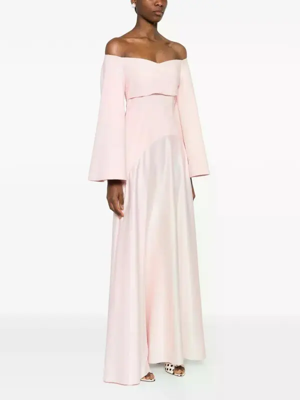 Solace London Rina Flared-sleeve Maxi Dress - Pink