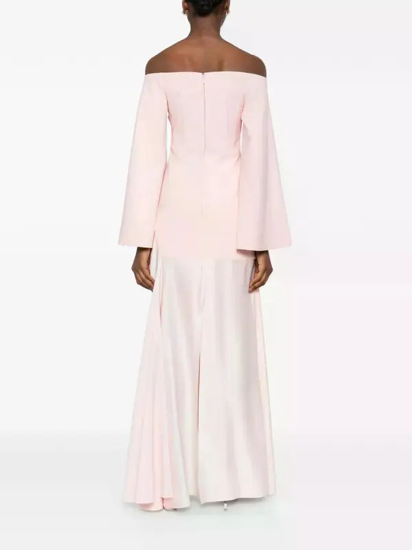 Solace London Rina Flared-sleeve Maxi Dress - Pink