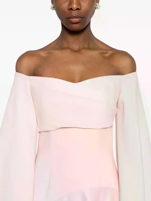 Solace London Rina Flared-sleeve Maxi Dress - Pink