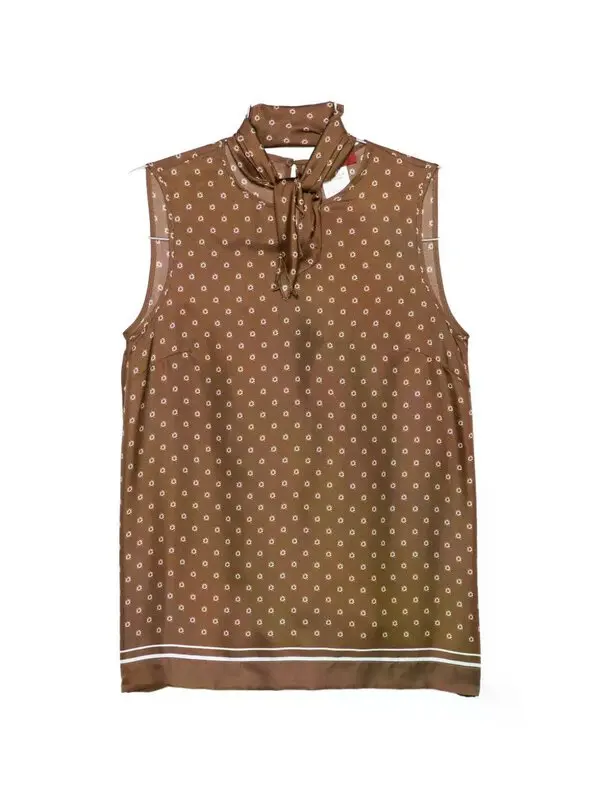 Max Mara Scatola Print Top - Brown