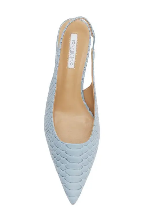 TONY BIANCO Catie Slingback Pumps - Denim Python