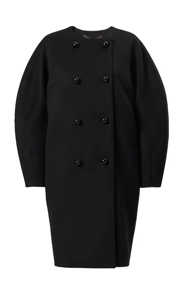 Carolina Herrera Double Face Cocoon Coat - Black