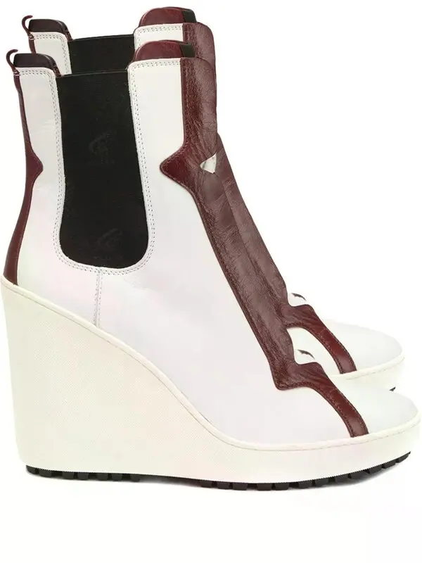 TOD'S Wedge Panelled Boots - White