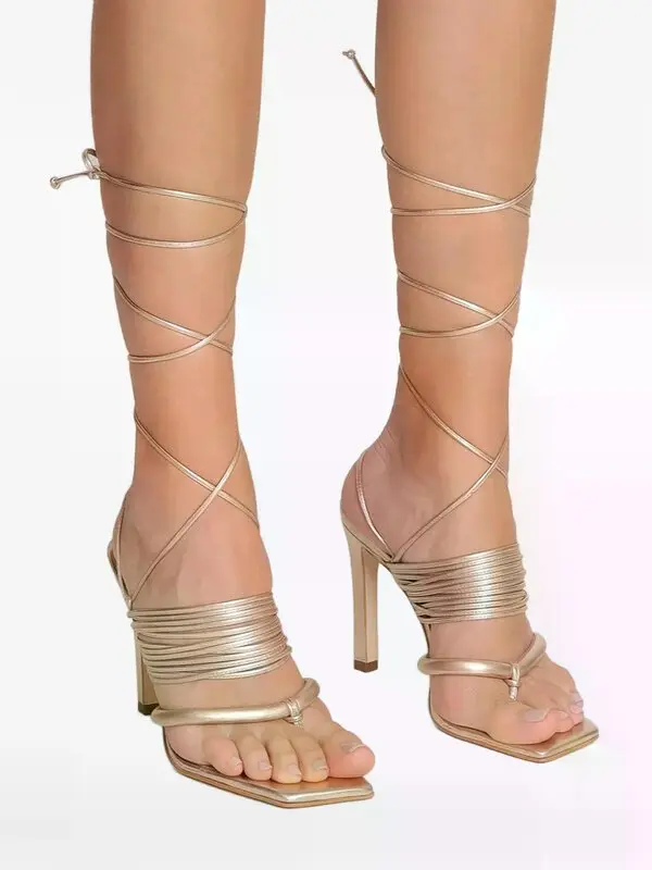 AMIR SLAMA Wraparound Tie Heeled Sandals
