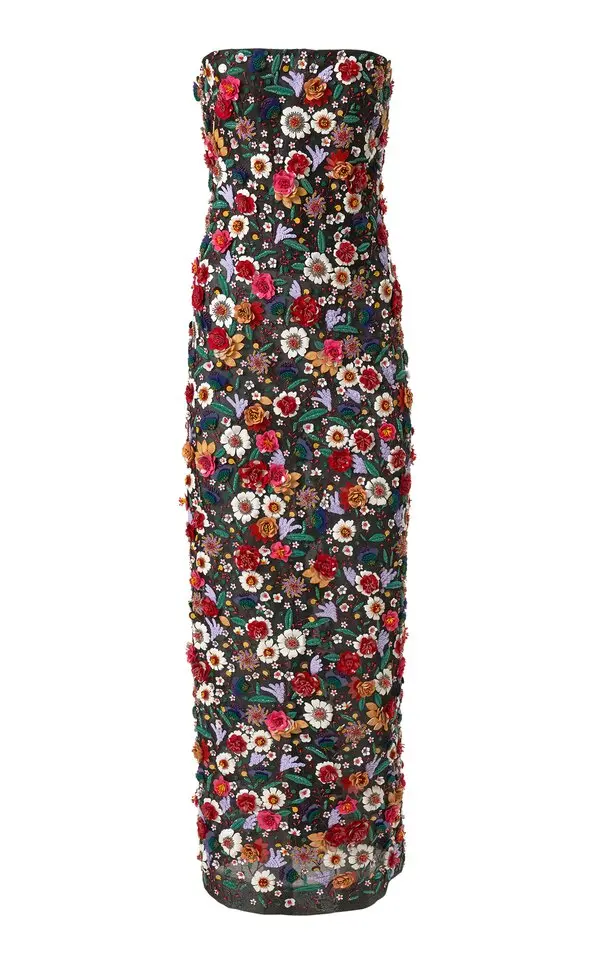 Carolina Herrera Embellished Crepe Silk Organza Ankle-length Dress - Multi