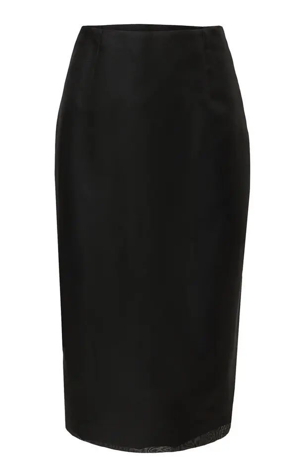 Carolina Herrera Crepe Silk Organza Knee-length Skirt - Black