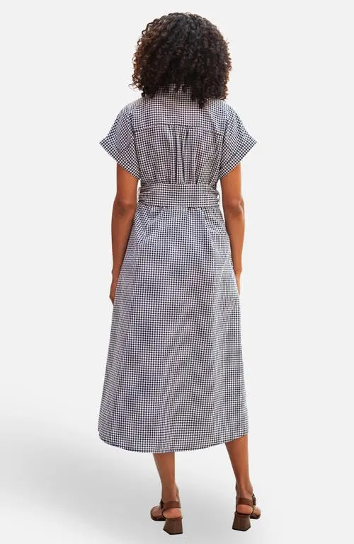 YUMI Gingham Relaxed Shirt Dress