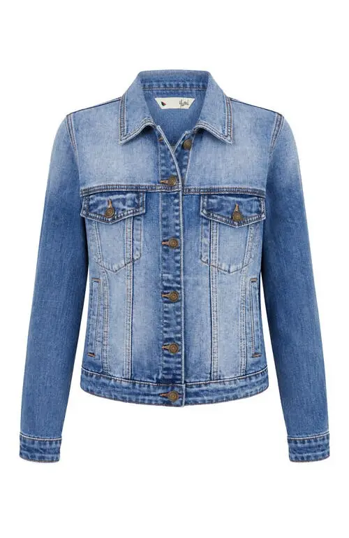 YUMI Washed Denim Jacket - Blue