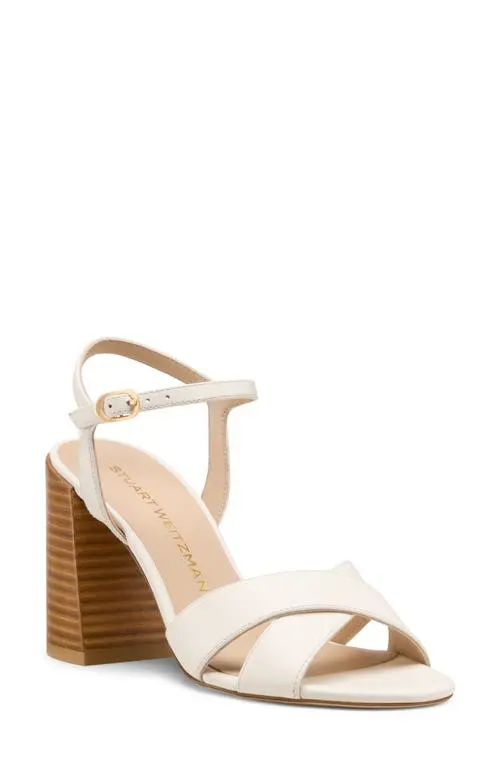 STUART WEITZMAN Alyssa Ankle Strap Sandal - Cream/new Cameldnu