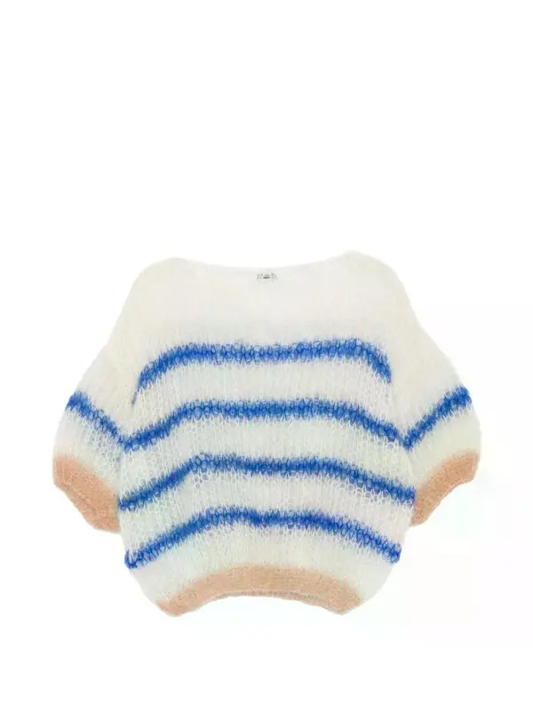 Maiami Striped Short-sleeve Sweater