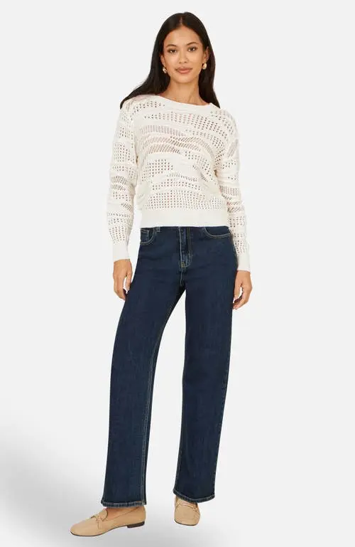 YUMI Wave Pointelle Knitted Jumper