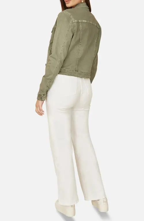 YUMI Stretch Cotton Denim Jacket - Green