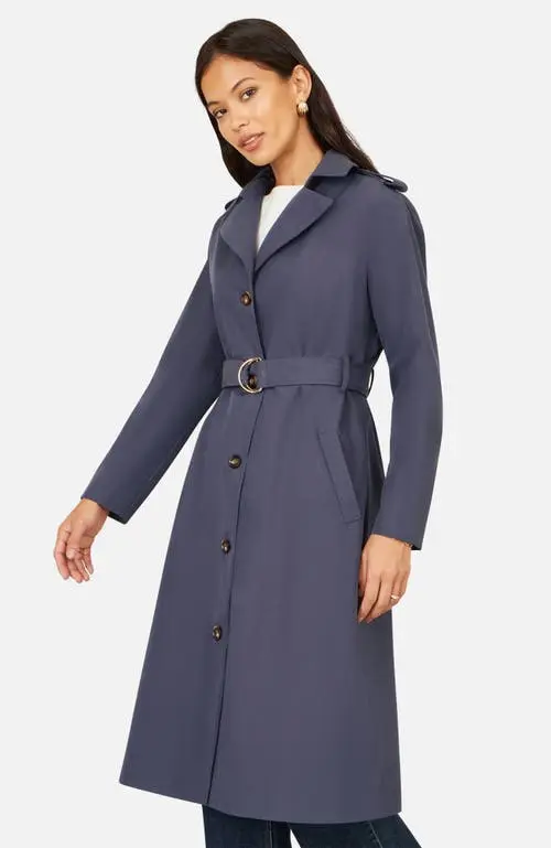 YUMI Belted Long Trench Coat
