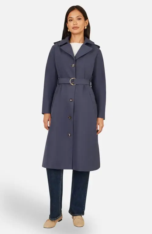 YUMI Belted Long Trench Coat