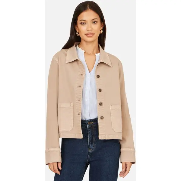 YUMI Canvas Patch Pocket Jacket - Beige
