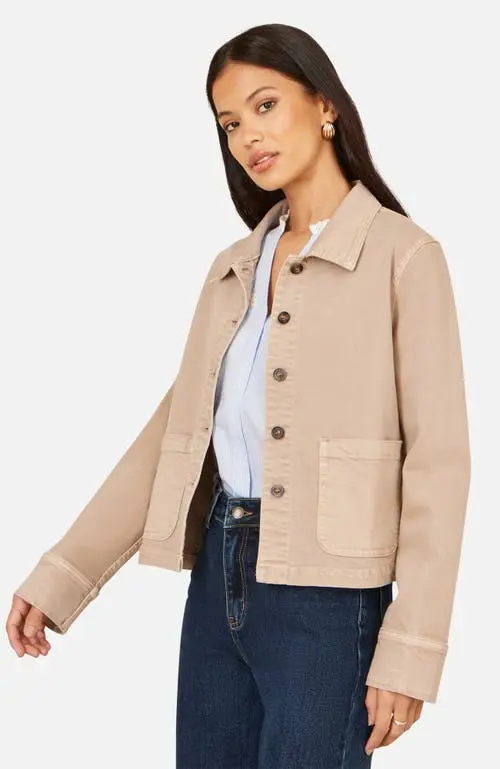 YUMI Canvas Patch Pocket Jacket - Beige