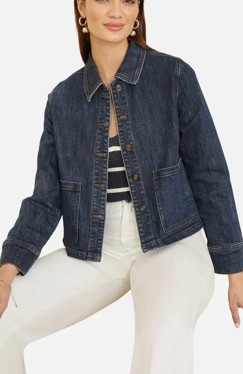 YUMI Denim Trucker Jacket With Patch Pockets
