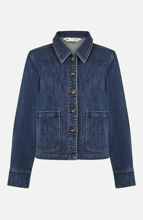 YUMI Denim Trucker Jacket With Patch Pockets
