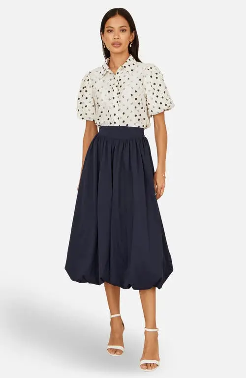 YUMI Polka Dot Lace Shirt