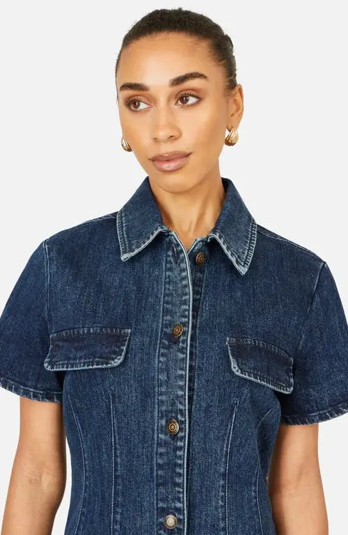 YUMI Denim Shirt Dress