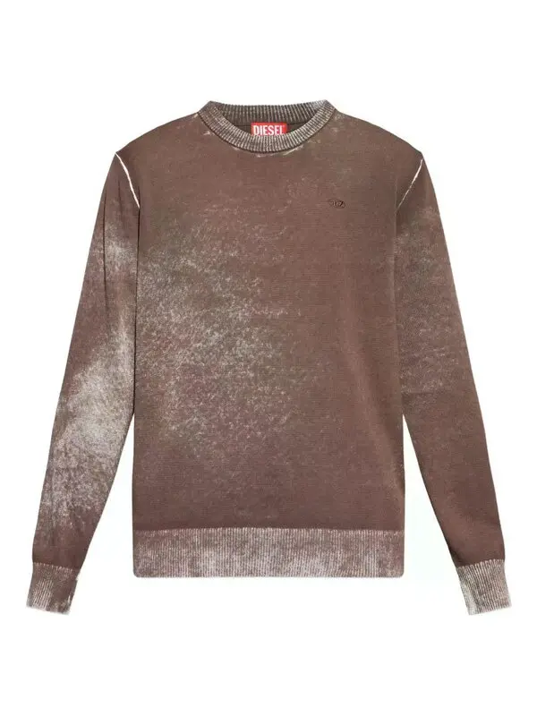 DIESEL® Logo-embroidered Sweater - Brown