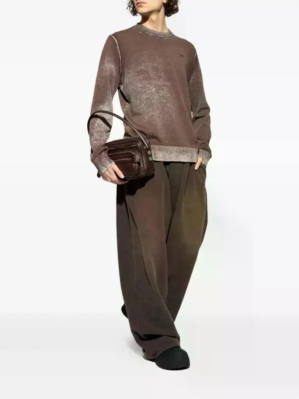 DIESEL® Logo-embroidered Sweater - Brown
