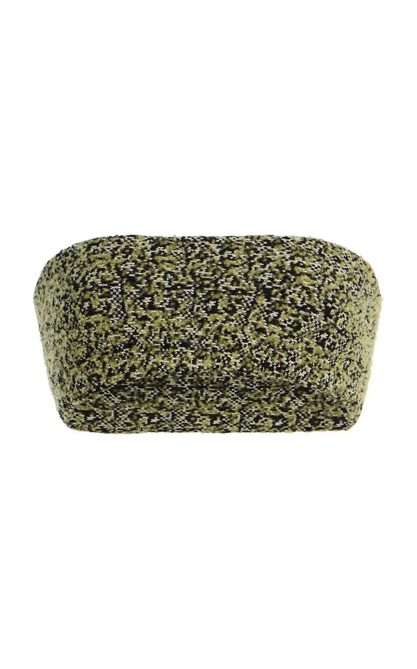 Brandon Maxwell The Demi Bandeau Wool-jacquard Top