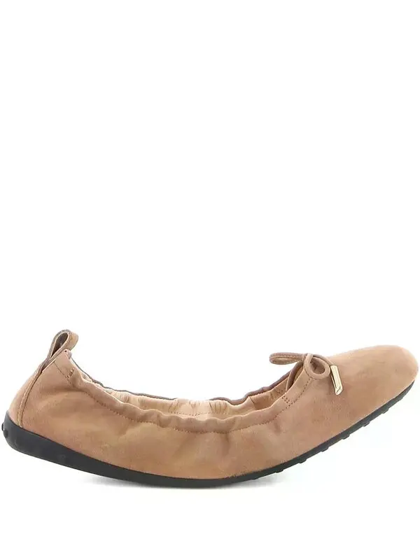 TOD'S Suede Ballerina Shoes - Brown
