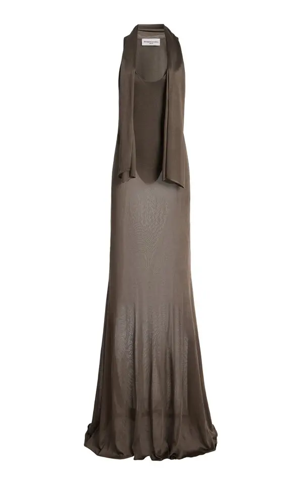 Brandon Maxwell Siena Scarf-detailed Gown