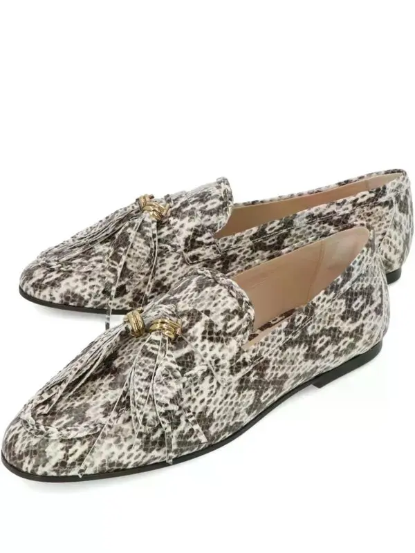 TOD'S Snakeskin Loafers - Neutrals