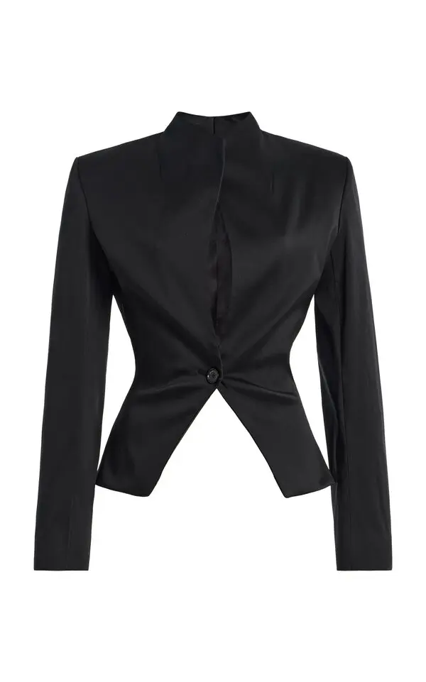 Brandon Maxwell The Alora Shrunken Stretch-mikado Jacket - Black