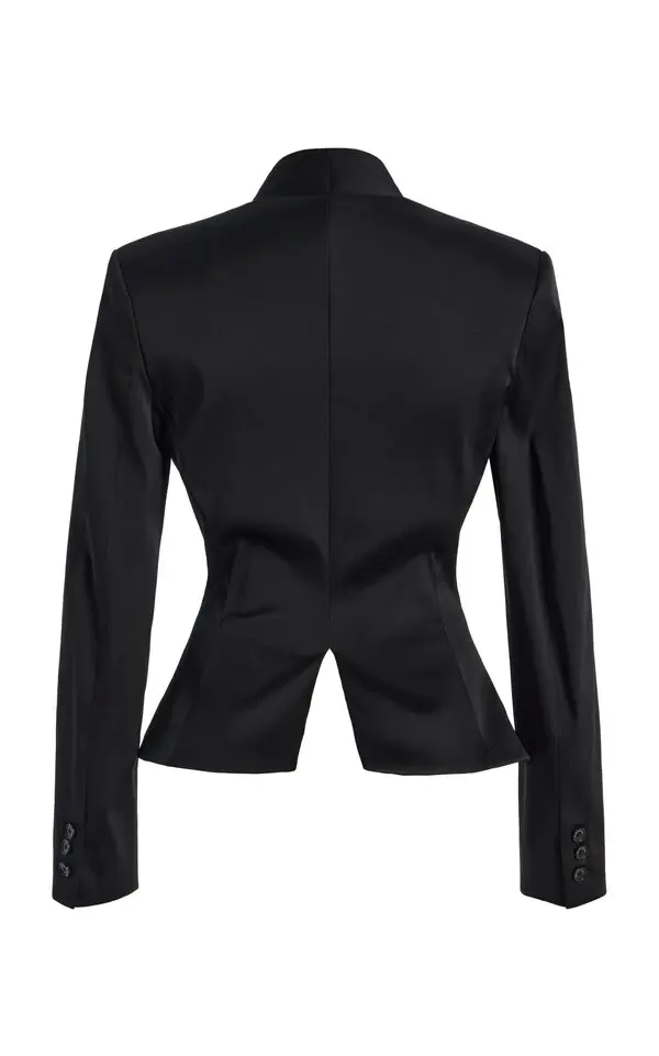 Brandon Maxwell The Alora Shrunken Stretch-mikado Jacket - Black