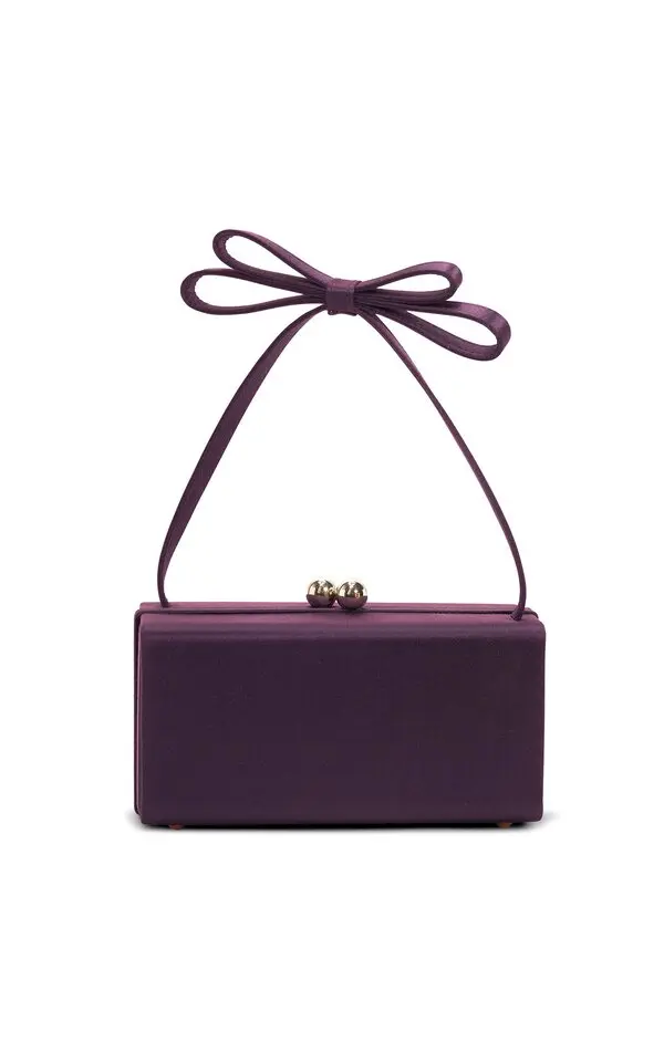 Carolina Herrera Mimi Bow Satin Top Handle - Purple