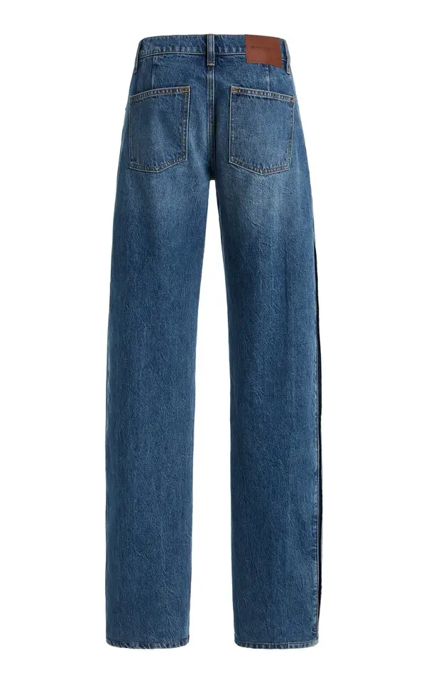 Brandon Maxwell The Lana Pleated Denim Wide-leg Jeans